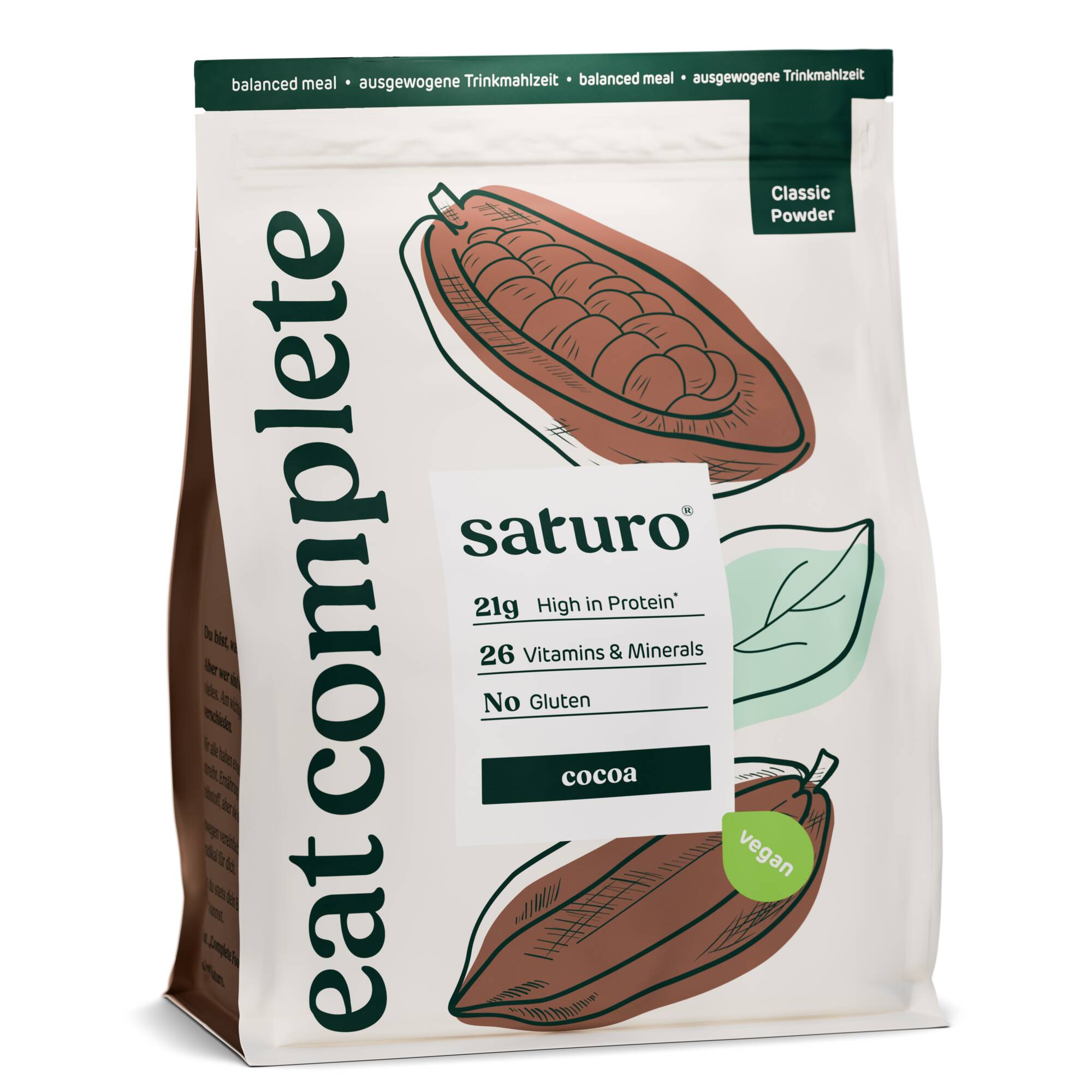 Saturo products - ready-to-drink meals, meal replacement shakes and bars